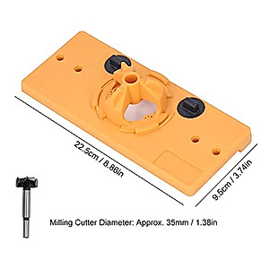 Hinge Drilling Hole Jig Concealed Hinge Hole Saw Jig,Hinge Jig Kit Hinge Jig kit Hinge Hole Cutter Hinge Hole Cutter ABS Tool (Yellow)