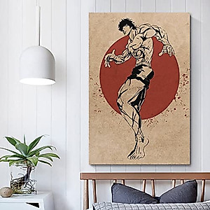 SHAHU Baki Hanma Poster for Bedroom Aesthetic Wall Decor Canvas Wall Art Gift 12x18inch(30x45cm)
