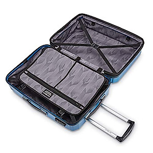 Samsonite Winfield 3 DLX Hardside Expandable Luggage with Spinners, Blue/Navy, Checked-Large 28-Inch