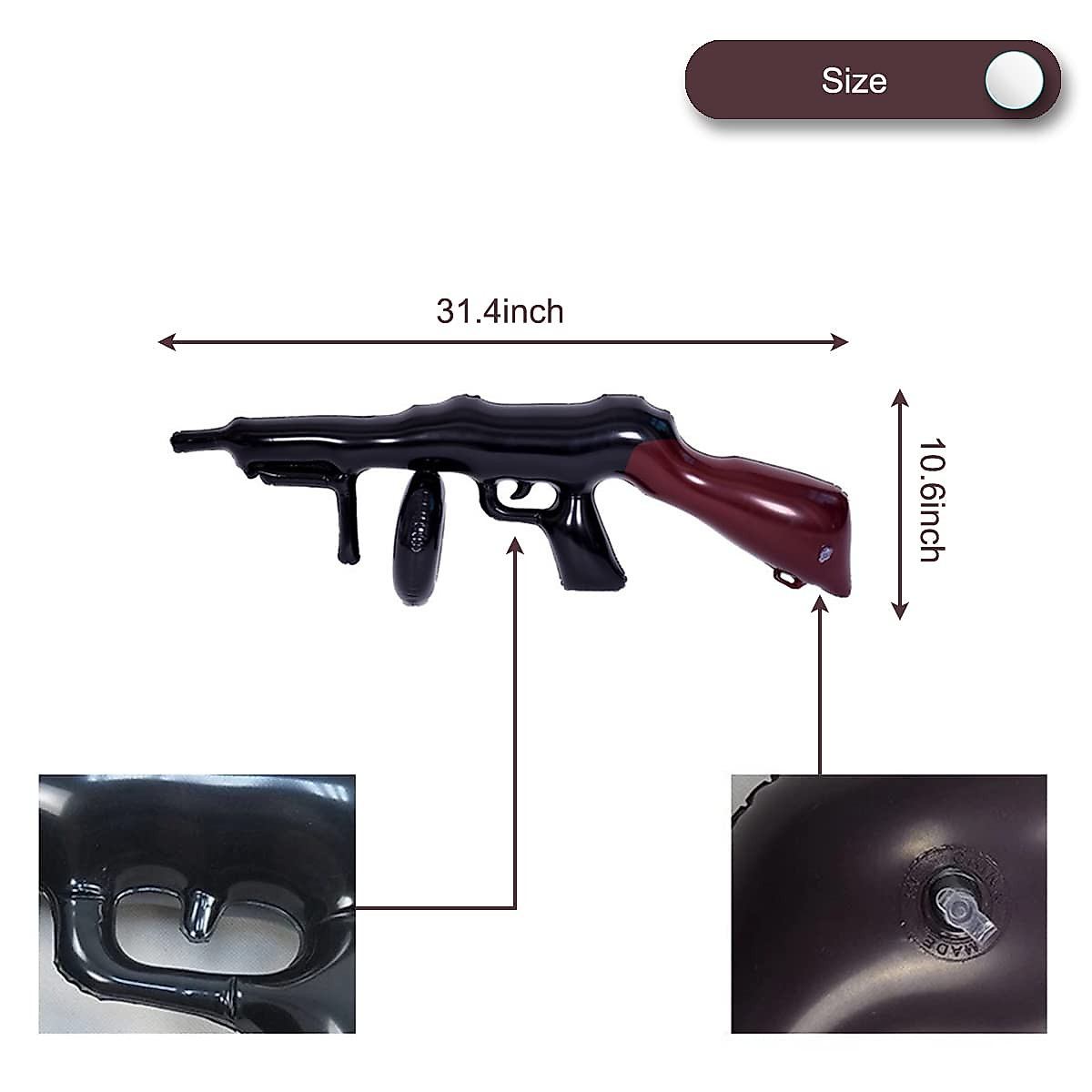 4 Pcs Inflatable Gun Props Costume Accessories Inflatable Machine Gun Cosplay Theme Party Birthday Decoration Balloon