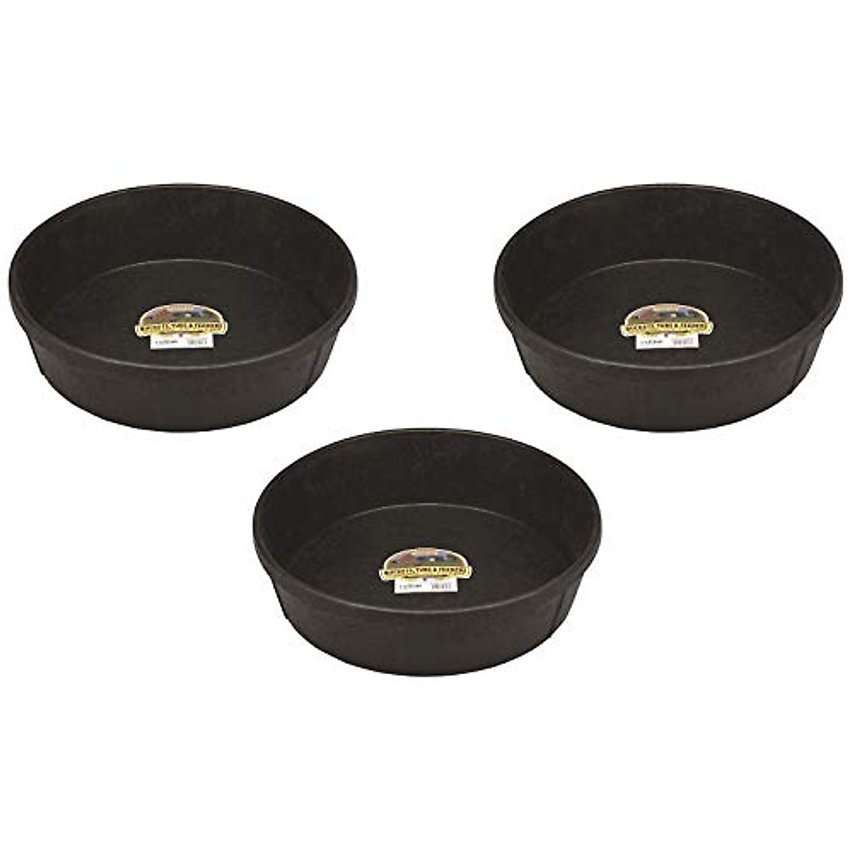 Little Giant 3 Pack of Corded Rubber Feed Pans, 3 Gallon Capacity Each, for Horses, Sheep, Goats, Alpacas, Llamas, and Other Livestock