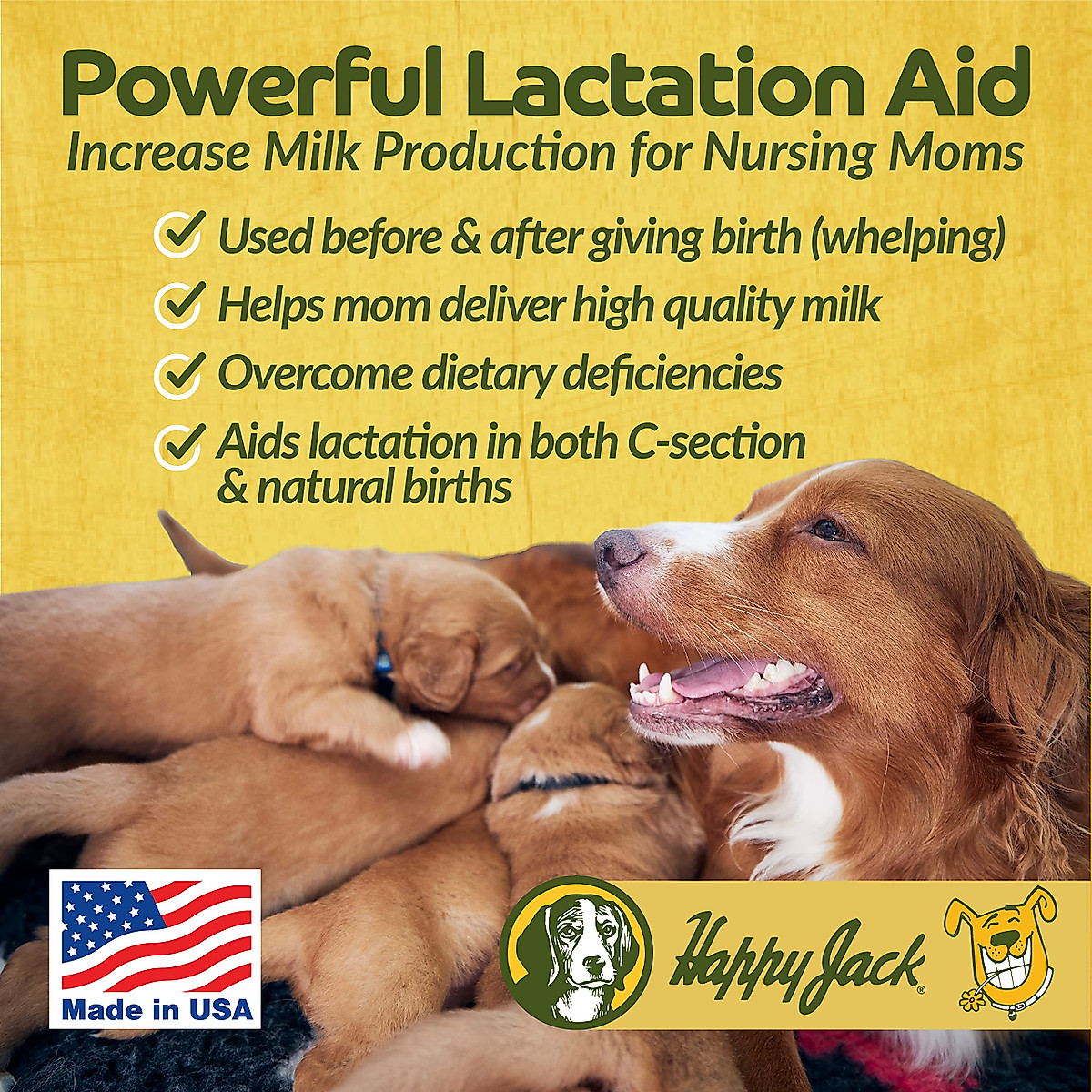 HAPPY JACK Milkade Dog Breeding & Nursing Supplies, Milk Production Aid for Female Dogs & Healthy Litter, Pregnant Prenatal Vitamin with Vitamin B1 (2 oz)