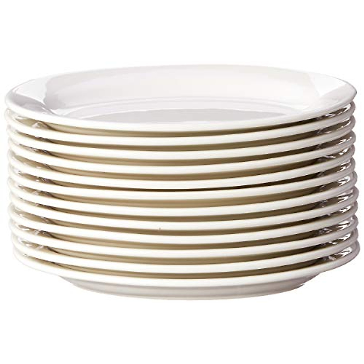 CAC China REC-13 Rolled Edge 11-1/2 by 8-1/4-Inch Stoneware Oval Platter, American White, Box of 12