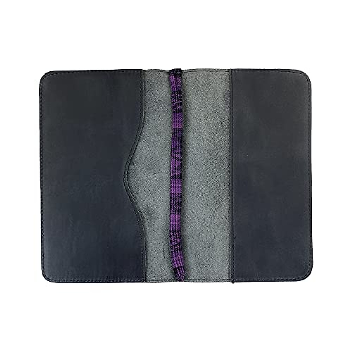 Hide & Drink Rustic Leather Refillable Journal Cover for Moleskine Cahier Large (5 x 8.25 in.) w/ Típico Strap Handmade (Charcoal Black)