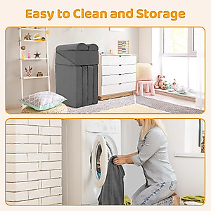 CoziBB 10pcs Modular Kids Play Couch, Convertible Nugget Couch for Toddlers & Children with Climbing Slope, Floor Sectional Sofa for Playroom Bedroom Nursery