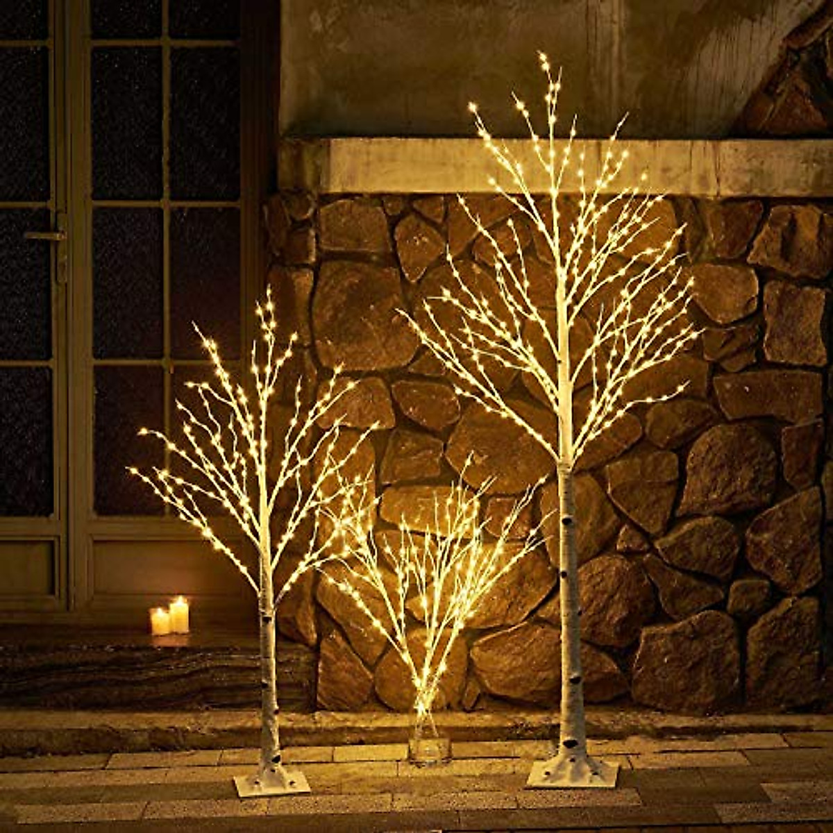 LITBLOOM Lighted Birch Twig Tree with Fairy Lights 4FT 200 LED 6FT 330 LED Lights for Indoor Outdoor Home Christmas Decoration