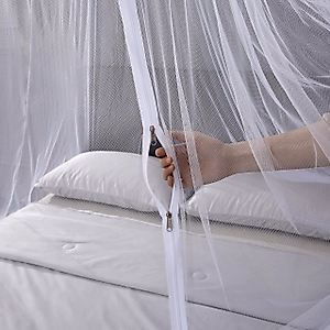 Mengersi Mosquito Net for Bed Canopy with Zipper,Canopy Bed Curtains Twin,Twin XL Bed,Mosquito Netting for Patio,Camping,Bug Net for Camping,White