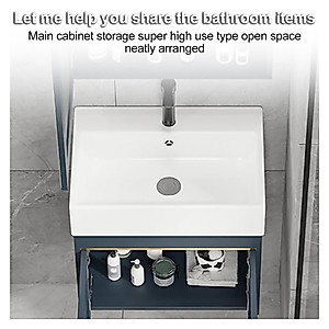 Vessel Sink Rectangular, Ceramic Vessel Sinks for Bathrooms, Modern Pianted Wall Mounted Vessel Sink Cabinet Set, Bathroom Ceramic Washbasin and Faucet Combo, for Small Space ( Size : 33*29cm/12.9*11.