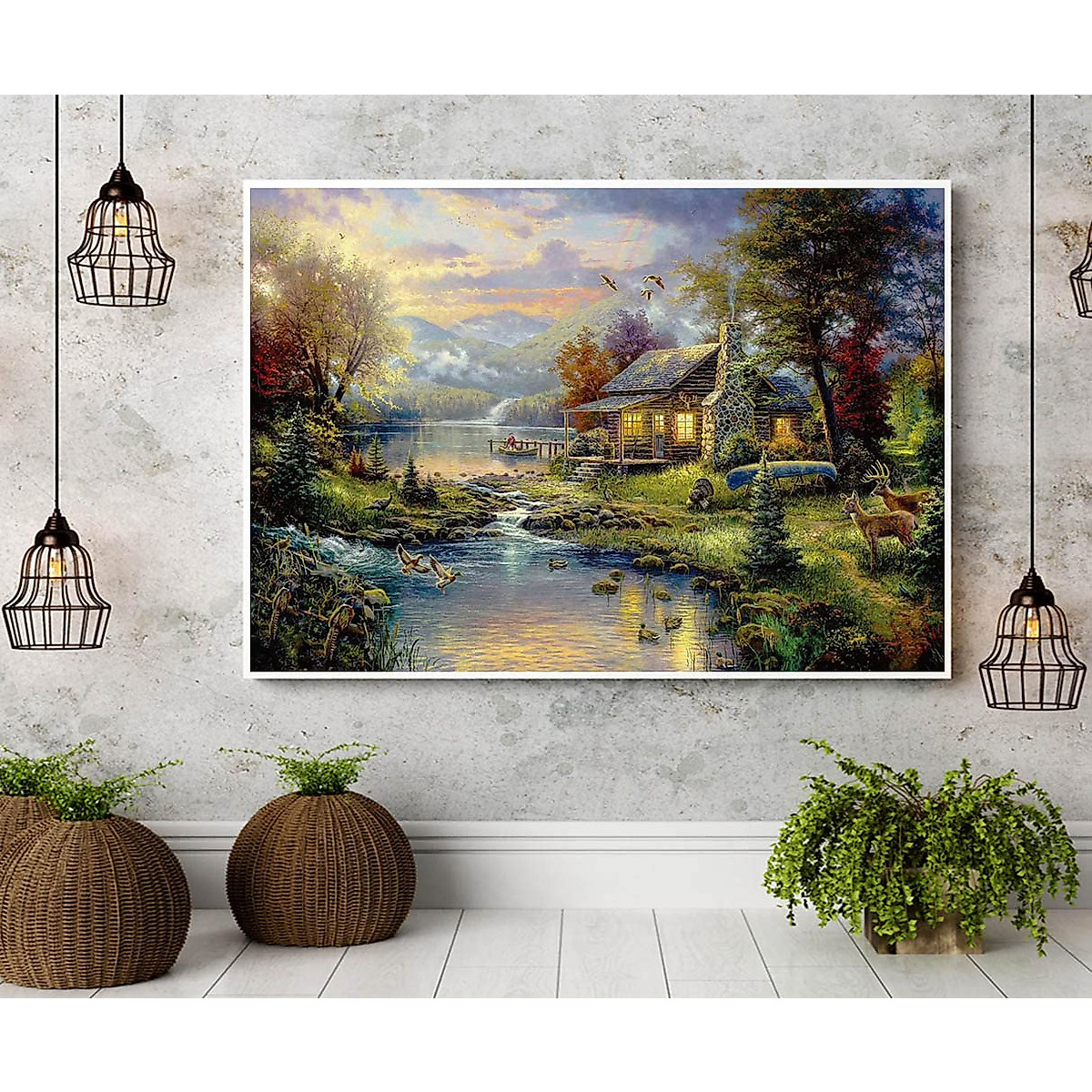 Puzzle for 2 Pack 1000 Pieces Forest Chapel Puzzles & Lake House Puzzles, Jigsaw Puzzles for Adults 1000 Pieces and Up, Puzzle Gifts for Women & Mom