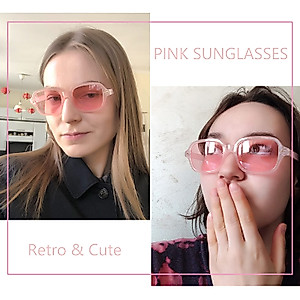 FEISEDY Retro 90s Rectangle Sunglasses Oval Yellow Sunglasses Trendy Irregular Square Sun Glasses for Women Men B2790