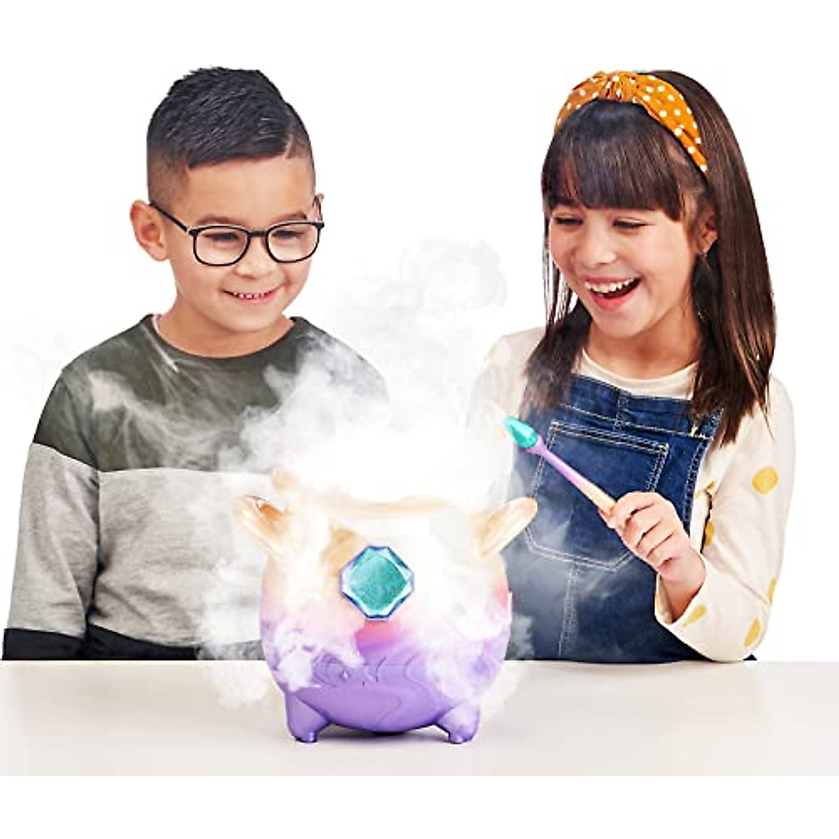 Magic Mixies Magical Misting Cauldron with Interactive 8 inch Blue Plush Toy and 50+ Sounds and Reactions, Multicolor