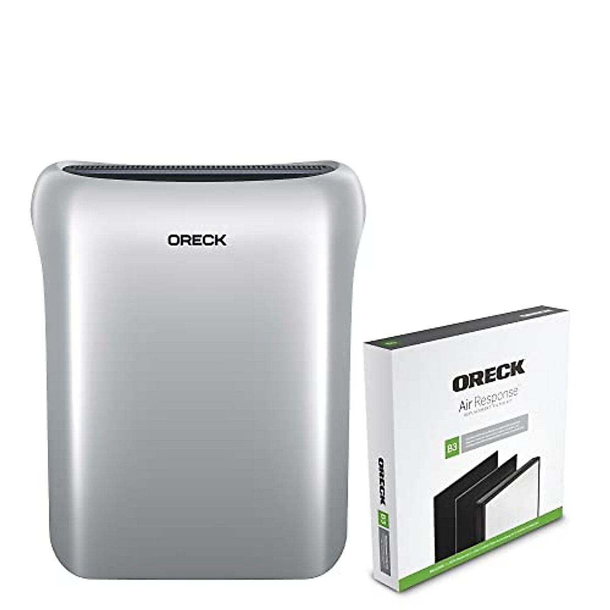 Oreck Air Response Air Purifier, HEPA and Carbon Filtration For Home, Quiet, Large, Silver, WK16002