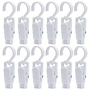 AUEAR, 20Pcs Clips Swivel Hooks Laundry Hook Super Strong Plastic Solid Clip Family Travel 360 Degree Rotating Hanging Pins Clothespin hatpins for Home Use to Hang and Dry Wet Clothes White 4.3inch
