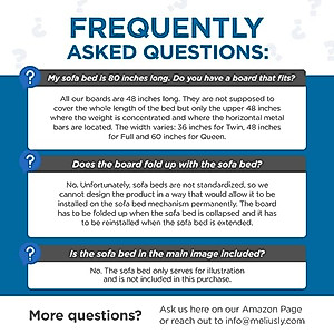 Meliusly® Sleeper Sofa Support Board (48x60 Queen Size) - Sleeper Sofa Support for Sofa Bed, Sleep Sofa Bar Shield for Sofa Bed or Pullout Couch, Cushion Bar Sofa Bed Mattress Support Board Slats