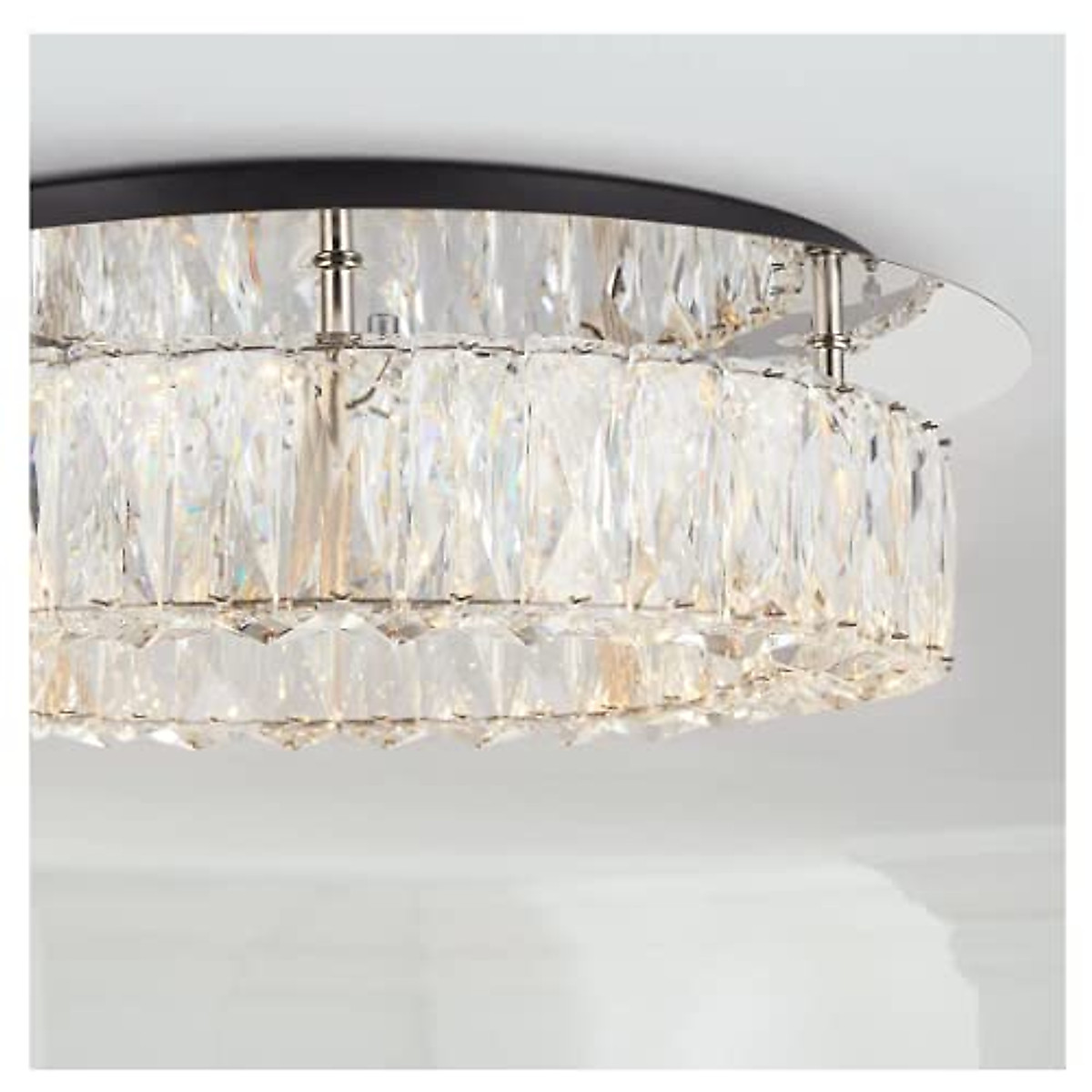 Keighley Crystal 100-Watt Polished Chrome Integrated LED Flush Mount