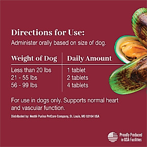 EverRoot Dog Heart Supplements Heart Health Chewable Tablets with Taurine and Green-Lipped Mussels - 4.02 oz. Canister