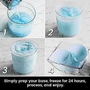 Kusamue Creami Pint Containers and Lids - 4 pack with Handle Replacement for Ninja Creami NC301 NC300 NC299AMZ NC300s CN305A CN301CO C3201 Deluxe All Series, 16oz Cups Ice Cream Makers Kitchen