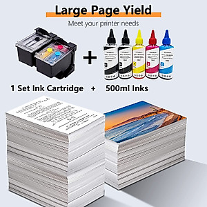 HEMEINY 62XL Ciss Ink Cartridges and Ink Refill Bottles Compatible with HP Envy 5540 5541 5542 5543 5544 5545 5547 5548 5549 5640 5642 5643 5644 5660 5661 5663 5664 5665 7640 7643 7644 7645 Printer