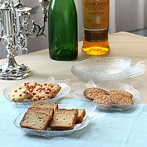 Pasabahce Marine 6 pc Set Crystal Clear Glass Fish Shaped Platter Snack Dish