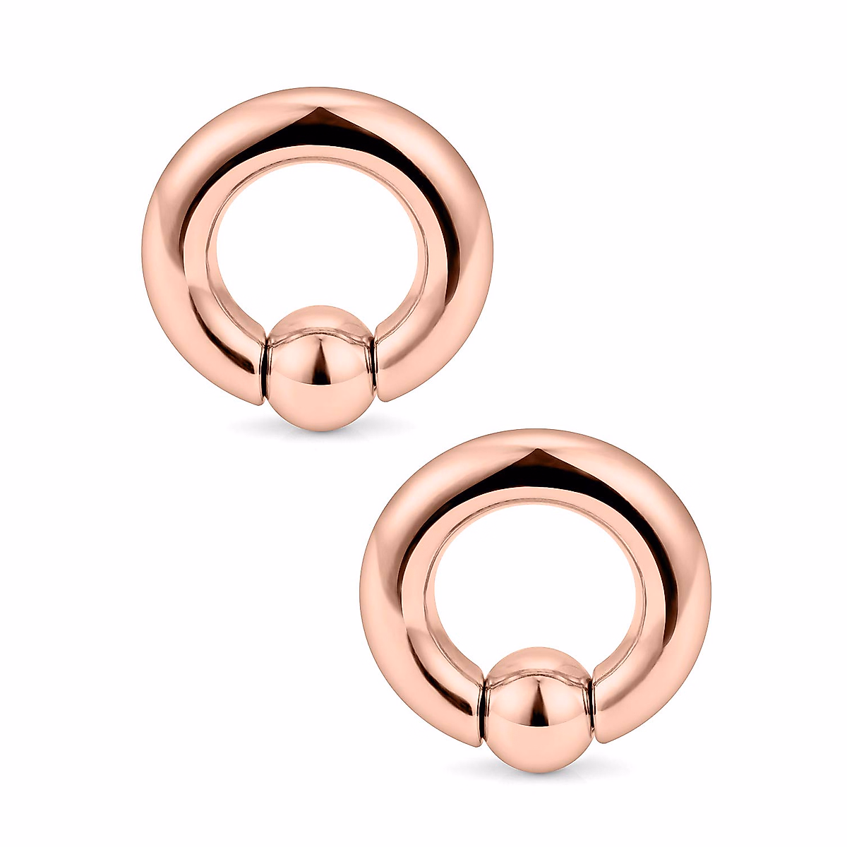 Ftovosyo PA Rings Captive Bead Rings Spring Action CBR Monster Ring Large Septum Ring Ear Gauges Earrings 8G 3mm 12mm 1/2" 316L Surgical Steel Pierced Body Jewelry for Women Men