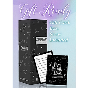 Onebttl Zodiac Gifts for Women, Best Friend Birthday Gifts for Her, 20oz Stainless Steel Tumbler, Engraved Logo Blue and Purple, Taurus