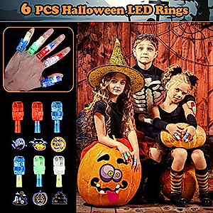 Pumpkin Carving Kit for Kids, 6 Halloween Pumpkin Carving Tools Set + 6 LED Candles + 6 LED Rings + 6 Pumpkin Stickers + 10 Carving Stencils + 2 Lawn Bags , DIY Jack-O-Lanterns Halloween Decorations