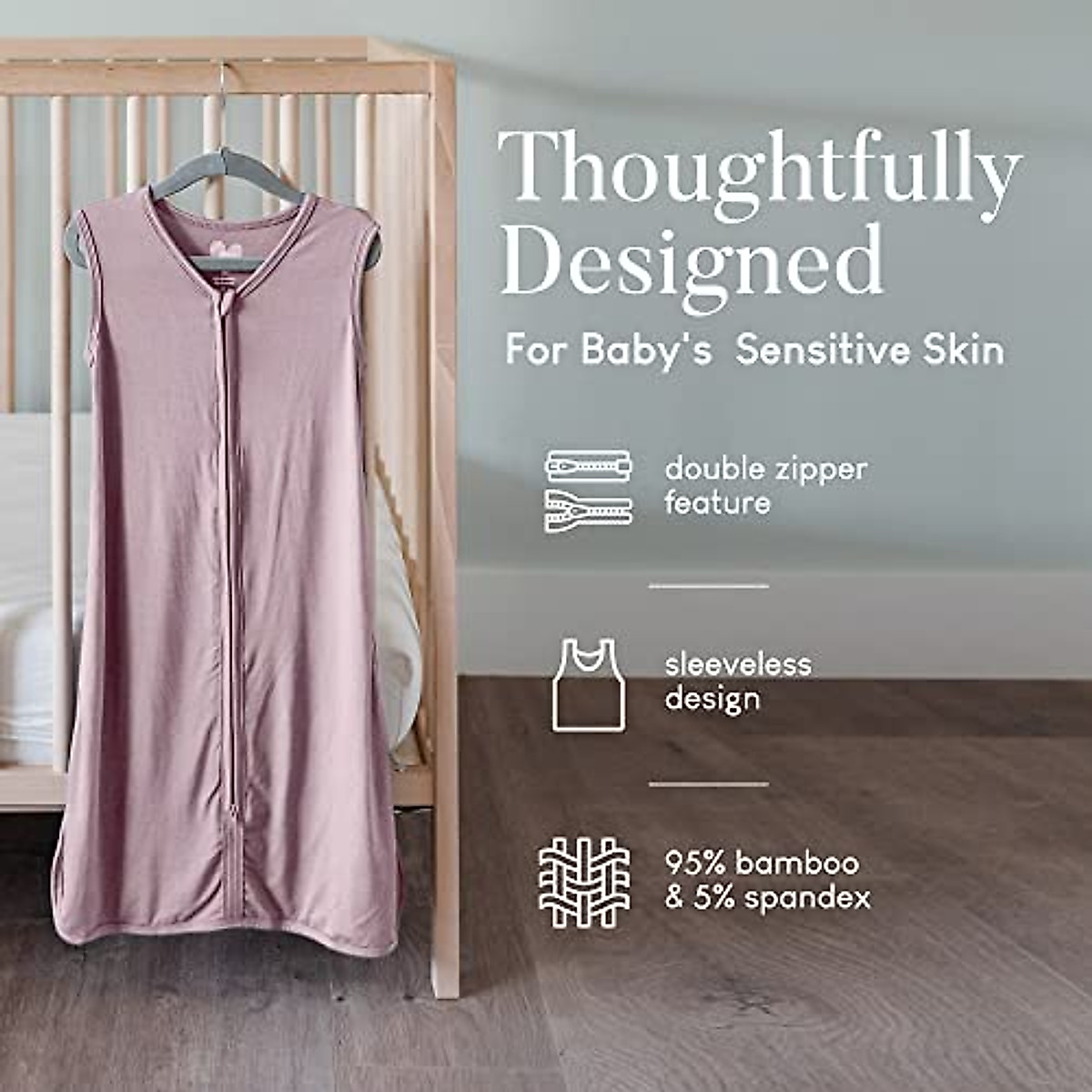 MK & CO. ORGANICS Sleep Sack - Unisex Sleep Sack Made of Soft Viscose Made Rayon (Mulberry Mist, 12-24 Month)