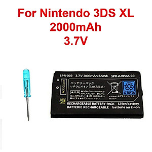 New OEM Rechargeable Battery Replacement + Tool, Compatible with Nintendo 3DS XL 2000mAh, New