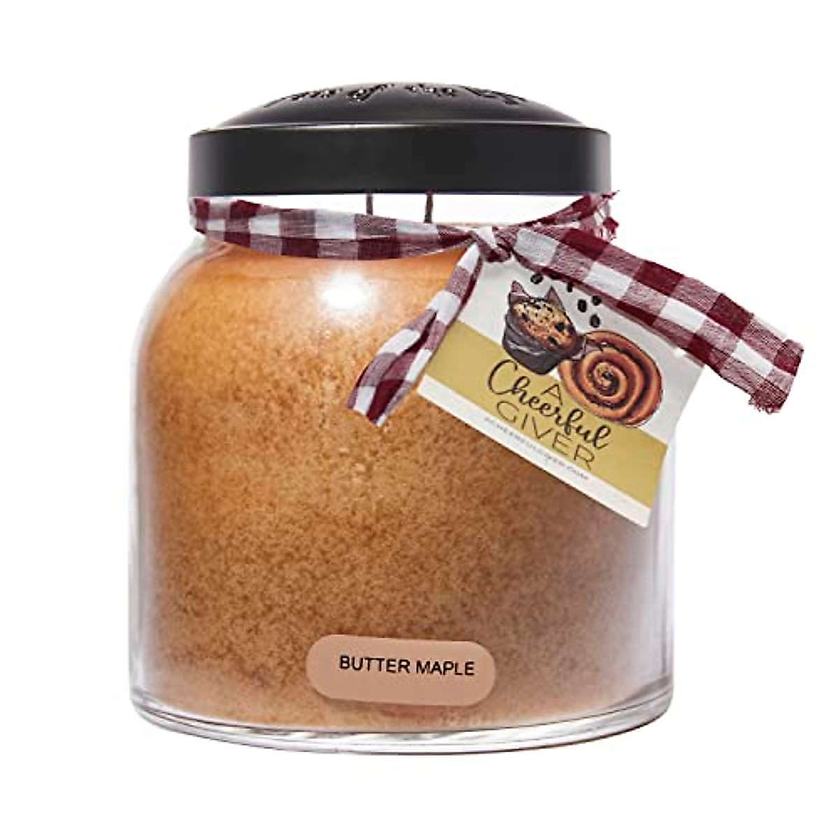 A Cheerful Giver - Butter Maple - 34oz Papa Scented Candle Jar with Lid - Keepers of the Light - 155 Hours of Burn Time, Gift for Women, Brown