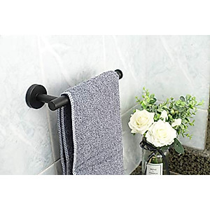 TocTen Hand Towel Holder/Towel Ring - Thicken SUS304 Stainless Steel Bathroom Hand Towel Bar, 9Inch Heavy Duty Wall Mounted Towel Rack Hanger (Matte Black)