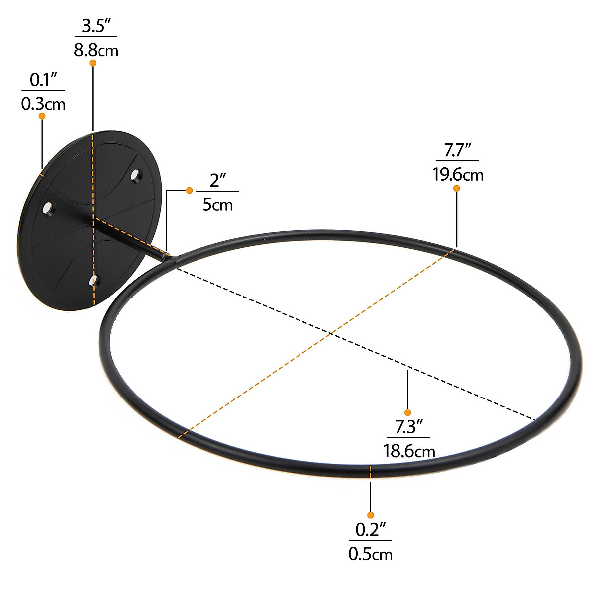 Wallniture Sporta Wall Mount Sports Ball Holder Display Storage Steel Black Set of 2