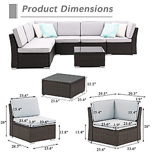 iArtHand Patio Sofa Set with Coffee Table Outdoor Sectional Sofa Set Patio Conversation Set Patio Furniture Sets All Weather Rattan Outdoor Sofa Set with Thickened Cushion