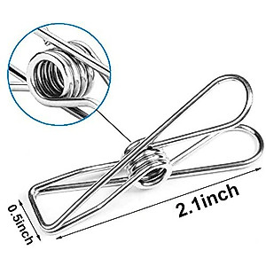 H&W 66pcs Chip Clips, Small Stainless Steel Clothes pins Clips for Laundry, Food Package, Chips Bag, Photos, Parper, 2 Inch