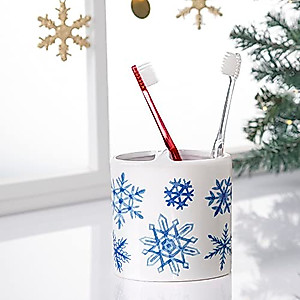 Allure Home Creation Holiday Snowflakes 4-Piece Ceramic Bath Accessory Set