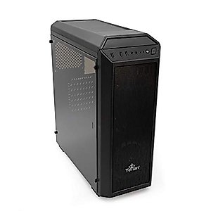 YEYIAN Blade 2101 Gaming PC Case, Acrylic Mid Tower ATX/Micro ATX, LED Fans, SPCC Chassis, Metal Mesh Air Flow, 3 USB/Audio Ports, 16.33"x7.08"x18.85", ROHS CE Certified, Black