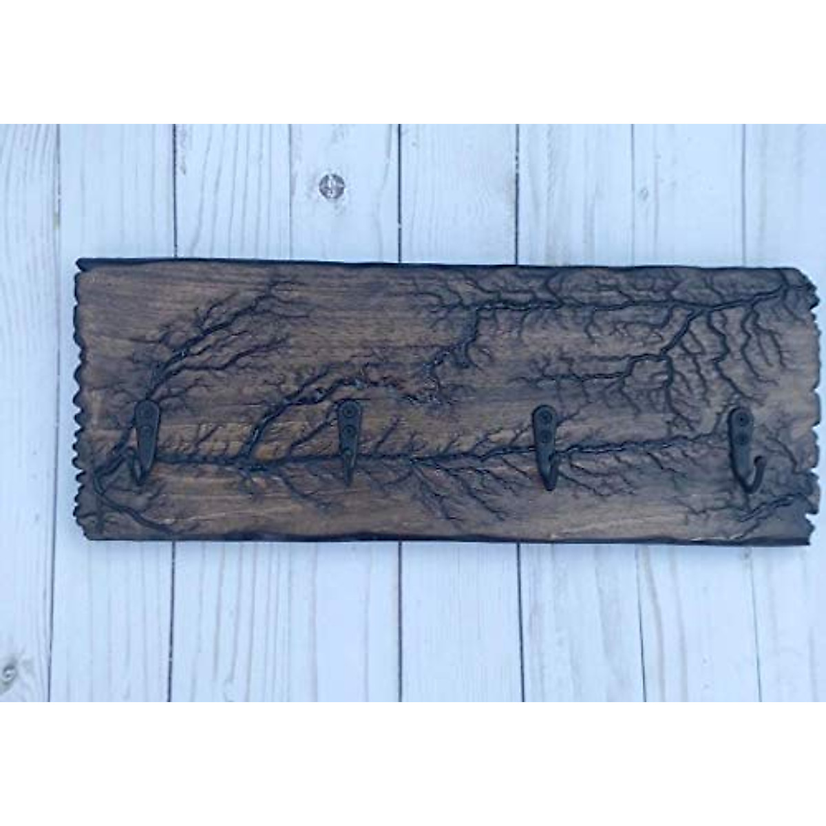 Fractal Lichtenburg Key holder or Coat Rack