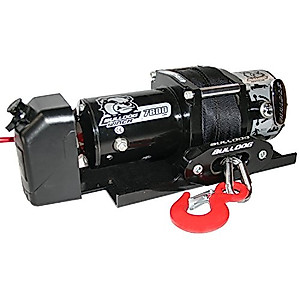 Bulldog Winch 10032 Trailer Winch (7800lb Trailer with 50 Ft. Synthetic Rope, CNC Billet Aluminum Hawse Fairlead, Mounting Plate, Low Profile), 1 Pack