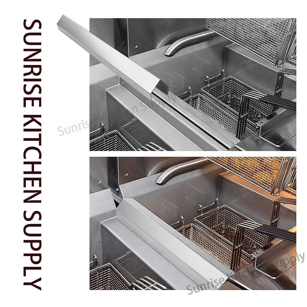 Sunrise Kitchen Supply Stainless Steel Deep Fryer Joining Strip/Connector (23 3/8"L x 2 3/8"W)