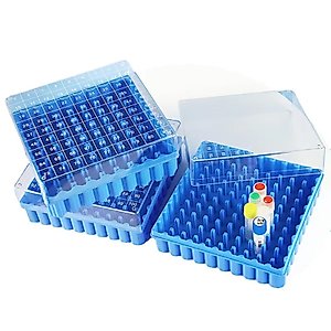Scienfocus lab Cryogenic Storage Box - PC Cryogenic Boxes，Blue/81-Well,for 0.5, 1.5 and 2.0mL Cryotubes (Pack of 1)