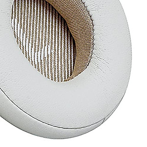 Geekria QuickFit Protein Leather Replacement Ear Pads for JBL Everest Elite 300, V300NXT Headphones Ear Cushions, Headset Earpads, Ear Cups Repair Parts (White)