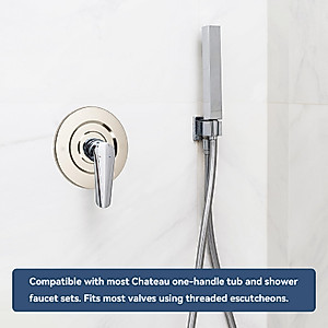 BROQIXIN 16090 Escutcheon Replacement for Moen Chateau Collection,Compatible with One-Handle Tub and Shower Faucets, Brushed Nickel