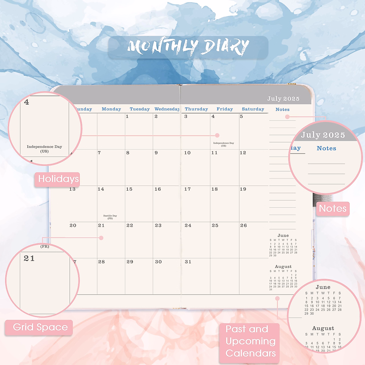 2023-2025 Pocket Planner/Calendar - Monthly Pocket Planner/Calendar 2023-2025, 36 Months from Jan. 2023 to Dec. 2025, 6.3" x 3.7"，Pocket Planner with Pen Hold, Inner Pocket and 63 Notes Pages