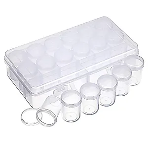 Hipiwe 18 Grids Diamond Painting Box Case - 5D Diamond Embroidery Kit Accessory Organizer,Plastic Jewelry Earring Beads Sewing Pills Storage Container