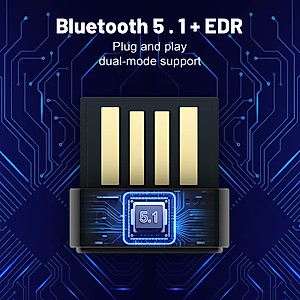 Bluetooth Adapter for PC,Mini Bluetooth Receiver 5.1,Bluetooth Dongle,Support Win11/10/8.1/8/7,for Bluetooth Headset/Keyboard/Mouse/Speaker/Mobile Phone/Computers/Game Controller