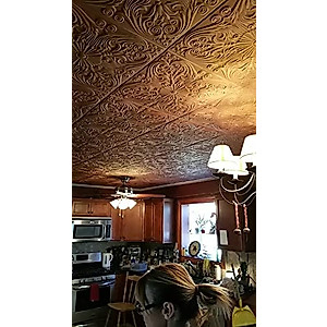 50pc of Astana White (20"x20" Foam) Ceiling Tiles - Covers About 135sqft - Styrofoam Ceiling Tile for Glue up Application