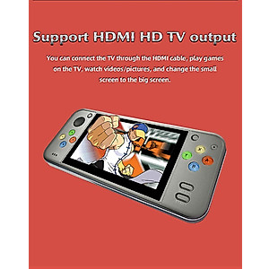 New CZT 5.1 LCD Screen Cool Color Handheld Game Console Multiple simulators Built-in 5000 Games can be archived Support HDMI Output/Video/Music/e-Book/Rechargeable Lithium Battery (Gray)