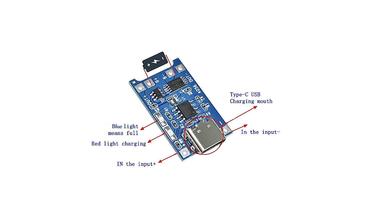 DIYmore 5pcs USB Type-C Battery Charger Module with Dual Protection