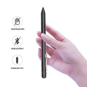 Pen for Microsoft Surface Pro 9/8/7, Stylus Pen Compatible with Surface Book 3/Laptop 4/Studio 2, Surface Go 3/2/1, Surface 3, Palm Rejection, 1024 Pressure Sensitivity(Black)