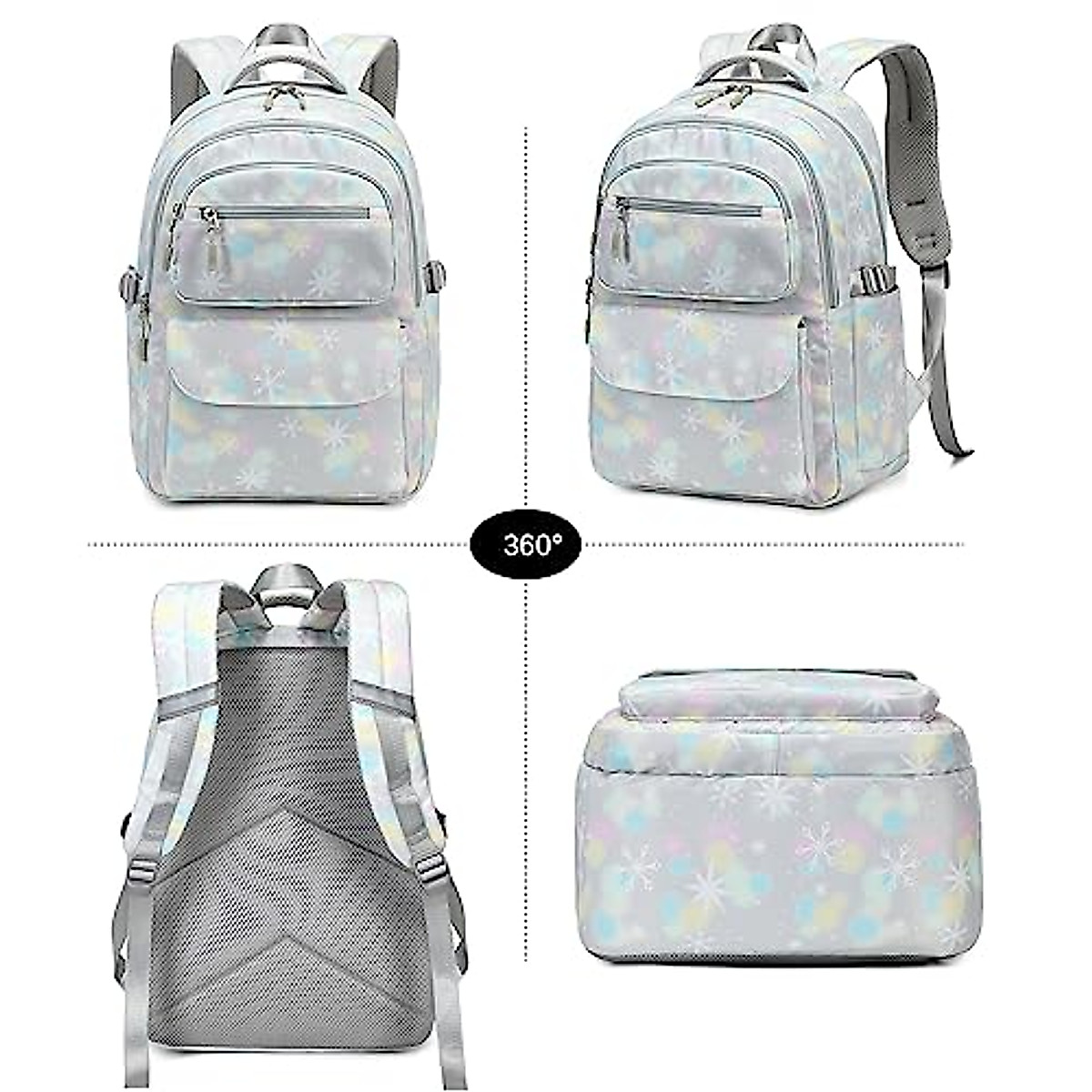 Joyfulife Kids Backpack for Girls Backpack with Lunch Box Elementary Primary Middle School Bags Bookbags for Teen Students