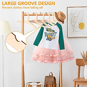 20Pcs Cute Little Kids Hangers,9 inch Creative Wooden Kids Hangers,Baby Hangers for Closet,Smooth Newborn Hangers for Baby Toddler Kids Clothes Dress Pants